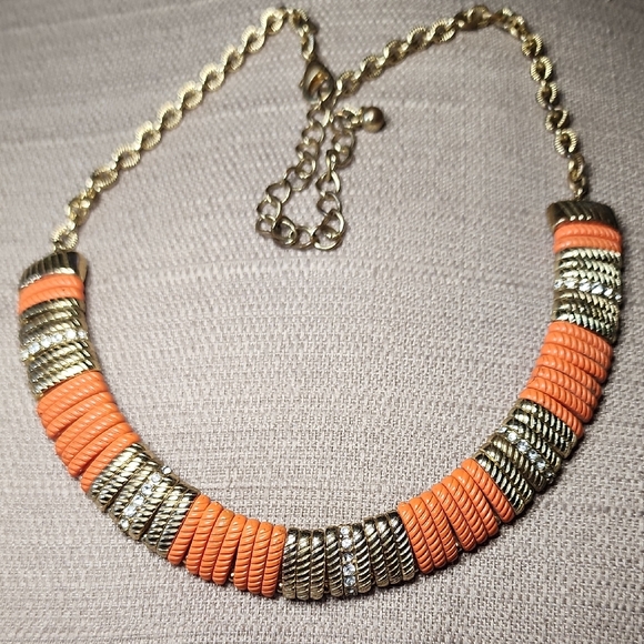 Jewelry | Vintage Tangerine Goldtone Necklace With Rhinestones | Poshmark